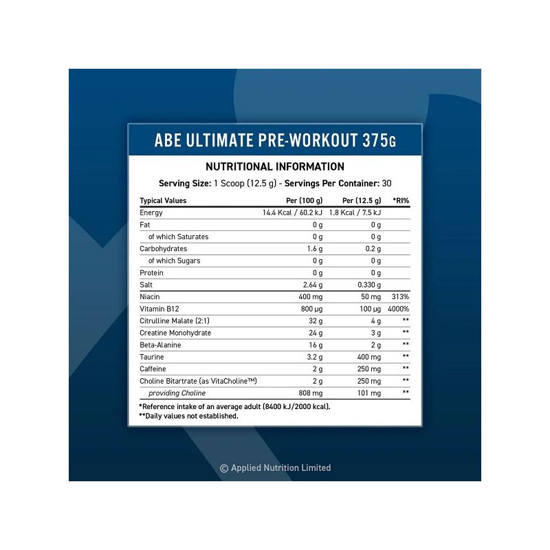 ABE Pre Workout - 375g Applied Nutrition au meilleur prix chez Performe ...